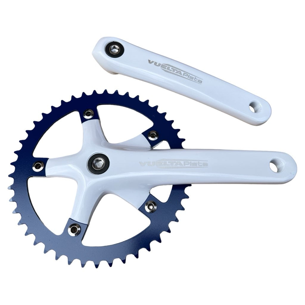 Vuelta Pista Track 46T 130/BCD Crankset White/Blue | Sgvbicycles – SGV ...