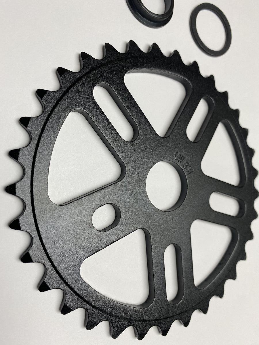 Hawkeye One Piece Alloy Chainring, 1/2 x 1/8", 33T, Black | Sgvbicycles ...